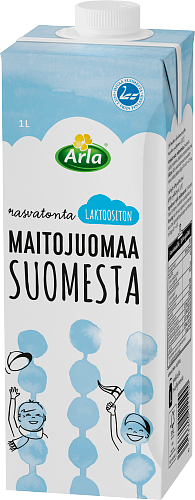Arla Maitoa Suomesta Laktoositon ja rasvaton maitojuoma (UHT) 1 l