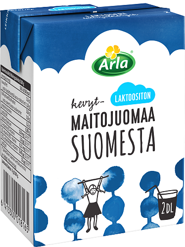 Arla Maitoa Suomesta Laktoositon Kevytmaitojuoma (UHT) 2 dl