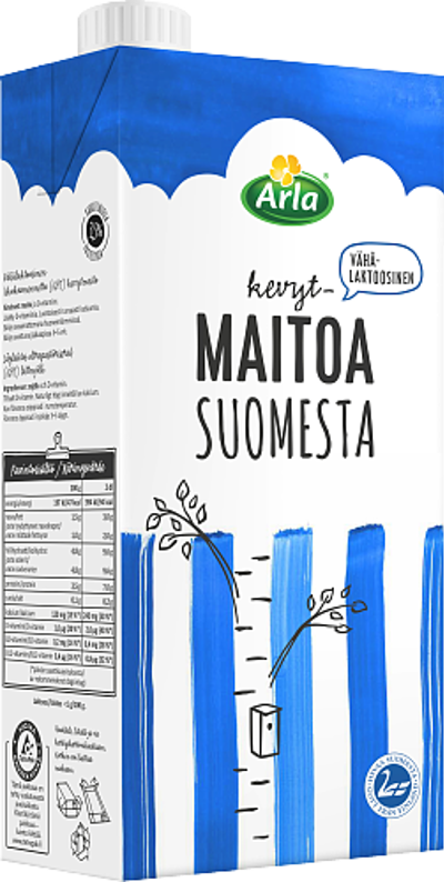 Arla Maitoa Suomesta Vähälaktoosinen kevytmaito UHT 1 l